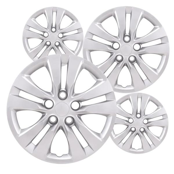 商品名: Fuel Rider 16インチ シルバー ABS ハブキャップ ホイールカバー 2020-2022 Kia Soul用 (4個セット) 16インチ標準スチールホイール用ホイールカバー - 自動車タイヤカバー 交換用 外装キャップ...