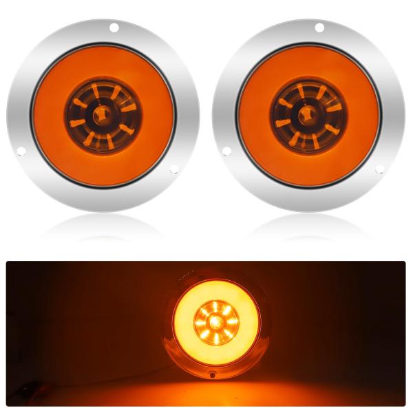 商品名:  YnGia 4 Inch Led Round Trailer Tail Lights 2PCS 24 LED Running Light Rear Brake Stop Light Indicator Marker Tail L...