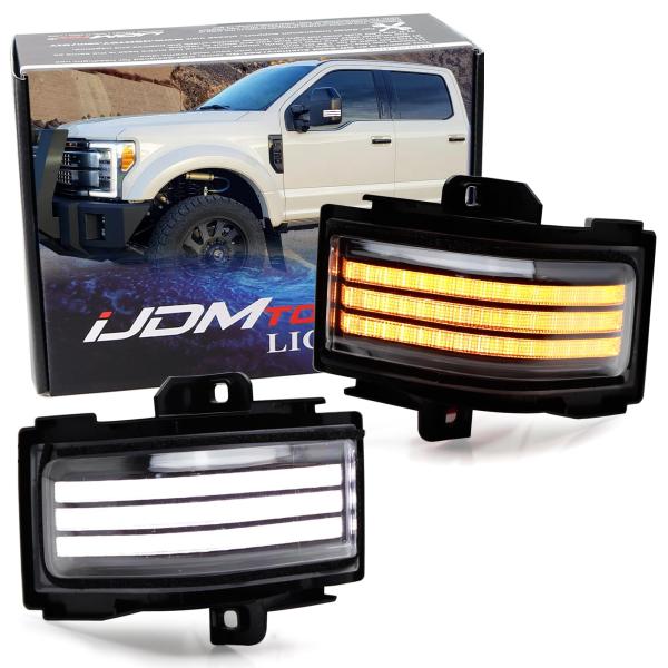 商品名:  iJDMTOY Semi-Clear Lens Dynamic Sequential Blink Triple-Row Full LED Side Mirror Turn Signal Light Assembly Kit Co...