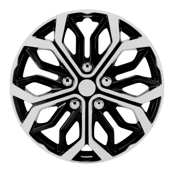 商品名:  QUALITYFIND Universal Hubcaps - Black &amp; Silver Wheel Covers for Cars - 15 inch Made in Taiwan - Set of 4 - Fit...