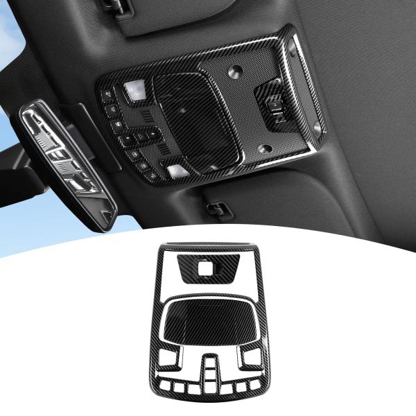 商品名: PDKLIN フロント読書灯 パネルトリム フォードF150 2015-2020対応 ウィンドウスイッチボタンカバー インテリアアクセサリー (カーボンファイバーグレイン) PDKLIN for F150 Overhead Con...