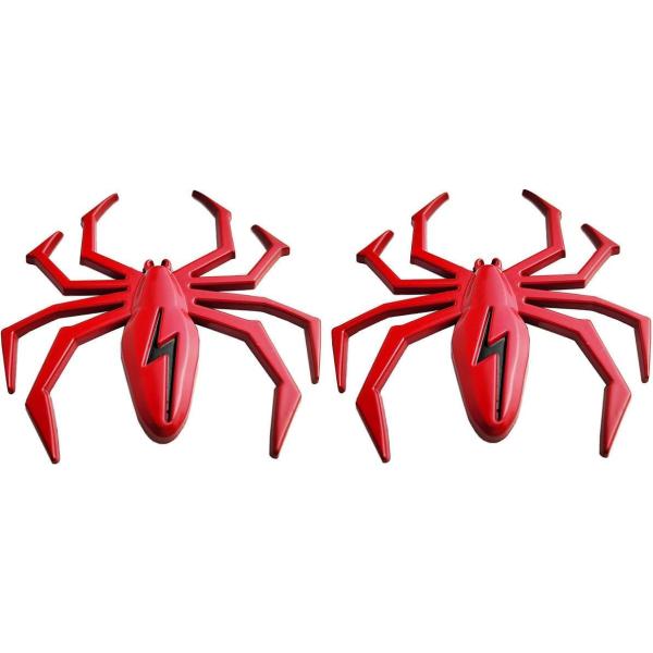 商品名: 3Dクロームカーステッカー カーエンブレム デカール デコレーション 3Dスパイダーステッカー エンブレムバッジ ステッカー シルバー ユニバーサル自動車、トラック、オートバイ、RV、スクーター、SUV、ドア、窓用(レッド-B0C...
