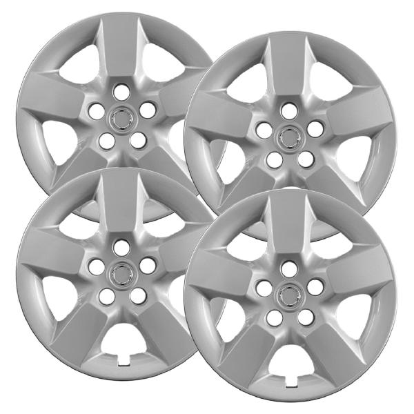 商品名: Hubcaps.com - プレミアム品質 16インチ シルバー ハブキャップ 2008 2009 2010 2011 2012 2013 2014 2015 日産ローグ、ヘビーデューティー構造 (4個セット) 53077AMS-...