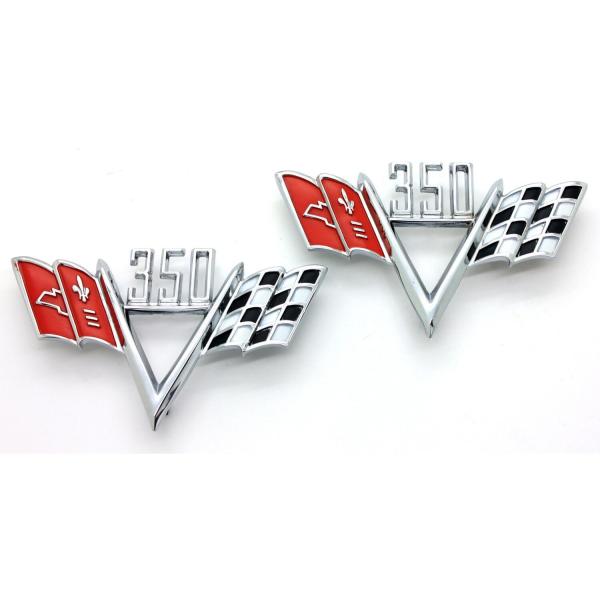 商品名:  2Pcs Universal 1960s Chevy 350 Cross Flag Fender Emblem Style Trim 3D Badge Sticker Replacement for Older Chev-rol...