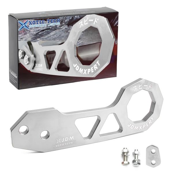 商品名: Xotic Tech オートアルミニウム JDM リア牽引フックキット レーシングスタイル トレーラー 牽引リング 装飾 カーアクセサリー ユニバーサルフィット 車 トラック SUV ほとんどの車両 (シルバー) x xotic ...