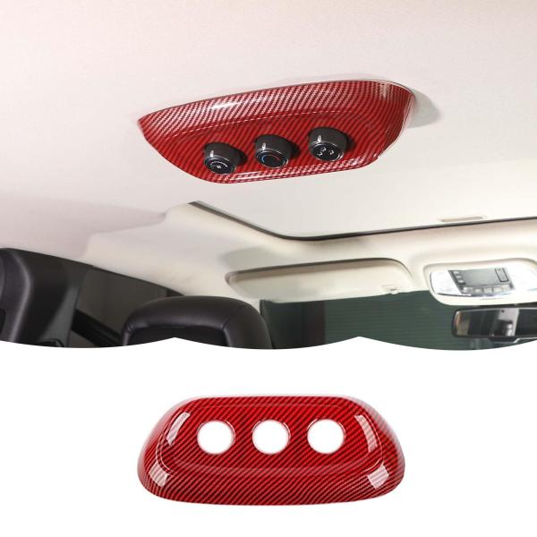 商品名: RT-TCZ リヤールーフ エアコン コントロール パネル トリム カバー 装飾 インテリア アクセサリー ダッジ デュランゴ 2014-2020と互換性があり、レッドカーボンファイバー。 RT-TCZ Rear Roof Air...