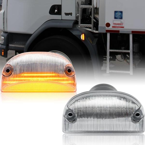 商品名:  NJSBYL LED Side Step Turn Signal Lights for 2013-2023 Kenworth K270 K370 Amber LED Turn Left Right Signal Lamps Cl...