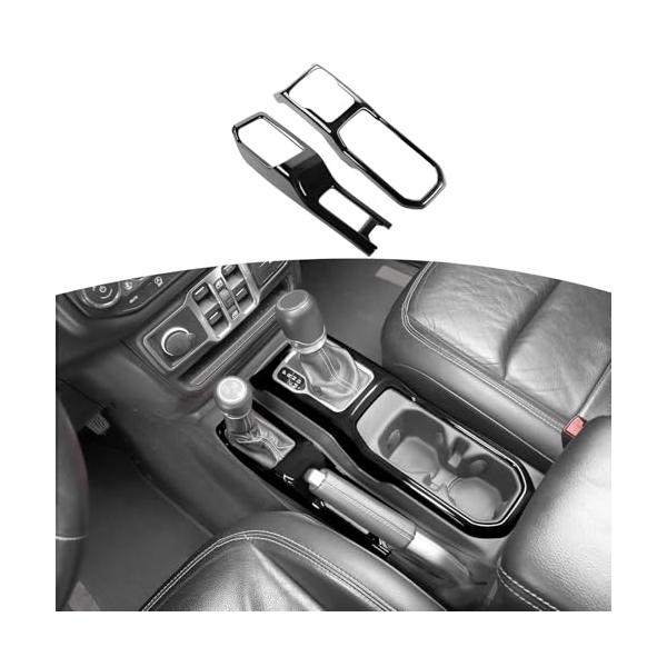 商品名: RT-TCZ ジープJL ギアシフトカバーブラック、4WD シフトノブトリムパネル ジープラングラーJL JLU グラディエーターJT 2018-2024用 ブラック インテリアアクセサリー 2個 RT-TCZ for Jeep ...