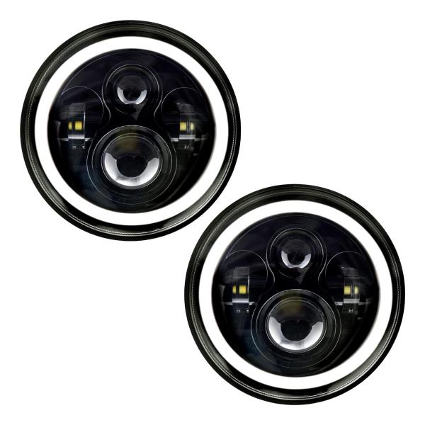 商品名:  MARSFLUX Headlight Assembly Pair Direct Fit Miata 1990-1997, Wrangler 1997-2017, Waterproof Headlamp Aluminum Refl...