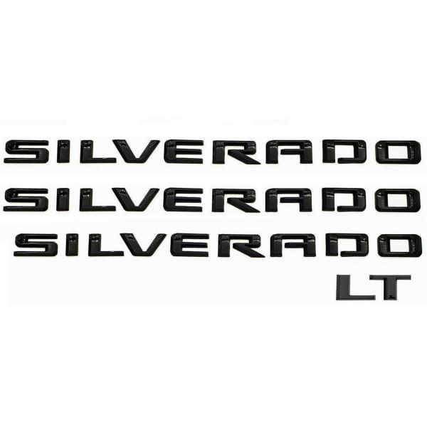 商品名:  4Pcs Set 2019-2023 Silverado LT Emblem 3D Letters Fender Door &amp; Rear Tailgate Trunk Tailgate Badges Nameplate ...