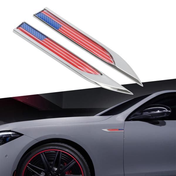 商品名: TOMALL 2個 3Dメタルアメリカ国旗エンブレムバッジ 車のサイドフェンダーエンブレムデカール リアトランクバッジステッカー アメリカ国旗デカール 全車種用 アメリカ国旗デコレーション 車改造アクセサリー(USA) TOMAL...