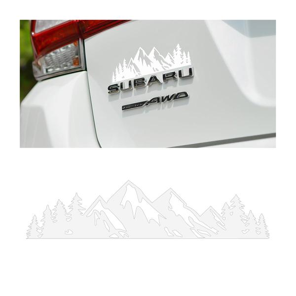 商品名: Osilly Snow Mountain Tree デカールステッカー 車用2ピース 山グラフィックロゴデカール、7インチ プレミアムバッジデカール トランクテールゲートエンブレム用 車の外装アクセサリー、ユニバーサルデコレーショ...