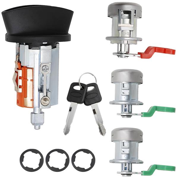 商品名: イグニッションスイッチとドアロックシリンダー キーセット付き 707624 C-42-195 フォード F150/250/350 2001-2007 交換用 フォード エクスプローラー交換用 リンカーン ブラックウッド 32234...