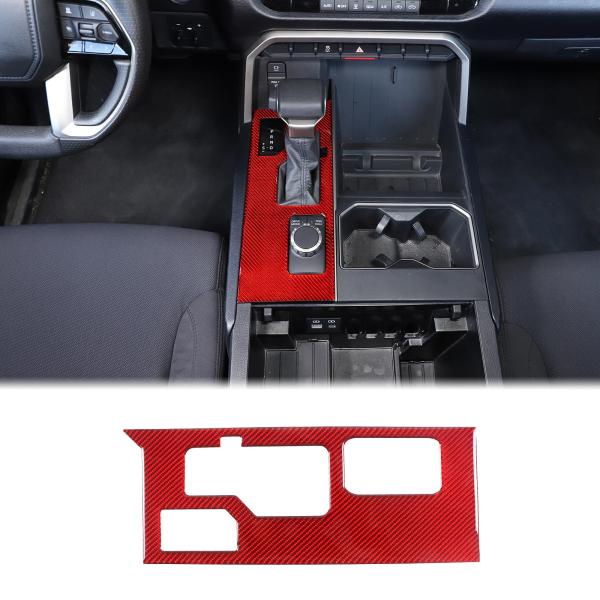 商品名: カーセンターコントロールギアボックスシフトノブパネルフレームカバー トヨタタンドラ/セコイア 2022-2023年カーボンファイバー カーコンソールギアシフトパネルカバー トリムステッカー ギアシフトパネルトリムアクセサリー Au...