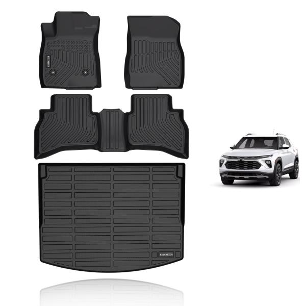 商品名: KELCSEECS 全天候型フロアマット&amp;カーゴライナー(アッパーデッキポジションのカーゴのみにフィット)セット 2021 2022 2023 2024 シボレー シボレー トレイルブレイザー AWD カーマット フロアラ...