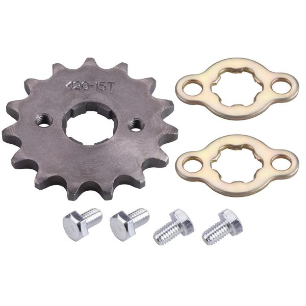 商品名: MRELC 420-15T 17mm フロントスプロケット 50cc 70cc 90cc 110cc 125cc ダートピットバイク ミニバイク ATV 4ウィーラーモペット対応 MRELC 420-15T 17mm Front ...