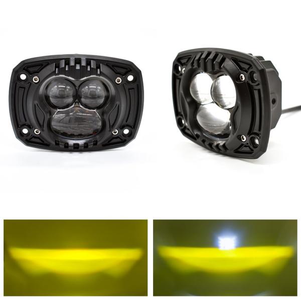 商品名: 2個 4インチ フラッシュマウント LED ポッドライト アンバー オフロード 運転 バンパー ライト バー スポット フォグランプ ラウンド 8D LED ワークライト リバースライト トラクター トラック ATV UTV ゴル...