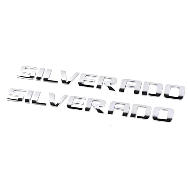 商品名:  Silverado Badge Emblems 2-Piece in Chrome Shiny Glossy Finish for 2007-2020 Silverado, Sierra, and Canyon - Suitab...