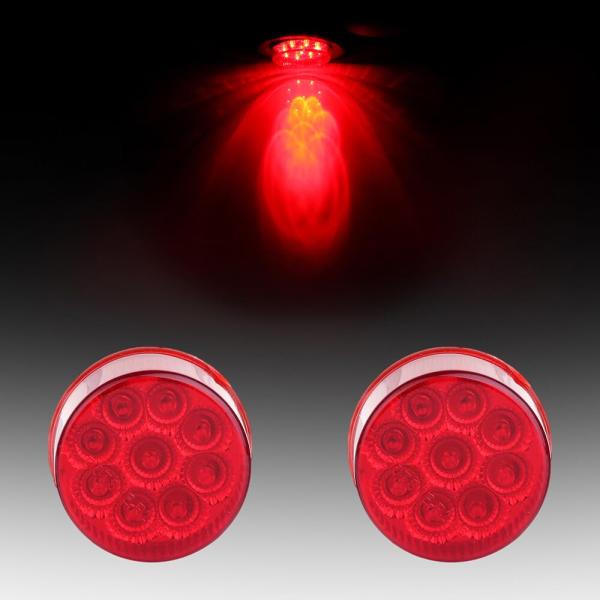 商品名:  LBRST 2x 2" Round Trailer Led Side Marker Lights Red 9 Diodes with Reflectors Waterproof Sealed Trucks Lamps Repla...