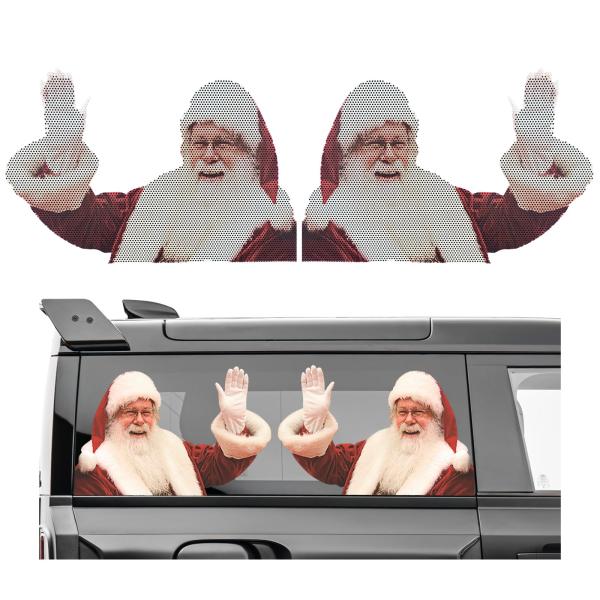 商品名: Dickno 2枚 クリスマス 車 リアウィンドウステッカー 面白い自動車ウィンドウステッカー デカール サンタクロース 防水 PVC 自己粘着ステッカー 装飾 ユニバーサルクリスマスアクセサリー (挨拶) Dickno 2PCS...
