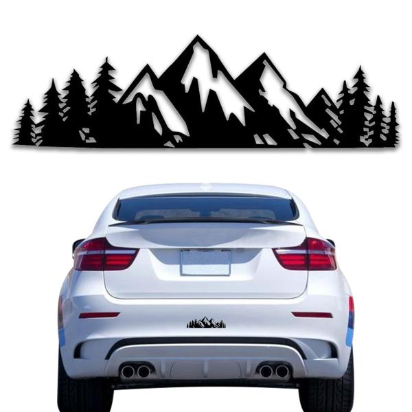 商品名: Lecctso ビニール雪山樹デカールステッカー、トラックデカールとグラフィック、7インチ山グラフィックロゴデカール、山樹森ビニールステッカー車の外装アクセサリー 車のトランクラップトップ壁用 Lecctso Vinyl Snow...