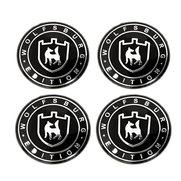 商品名:  4Pc Wolfsburg Edition Emblem Car Wheel Center Hub Cap 3D Badge Decal Sticker Replacment for Wolfsburg (Black)ブランド:...