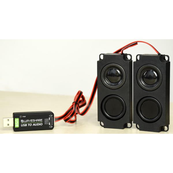 商品名: USB - オーディオ USBサウンドカード 8Ω 5Wスピーカー付き Raspberry Pi/Jetson Nano、Win7/8/8.1/10、Linux、Android、ドライバー不要のプラグアンドプレイ、録音/再生をサポ...