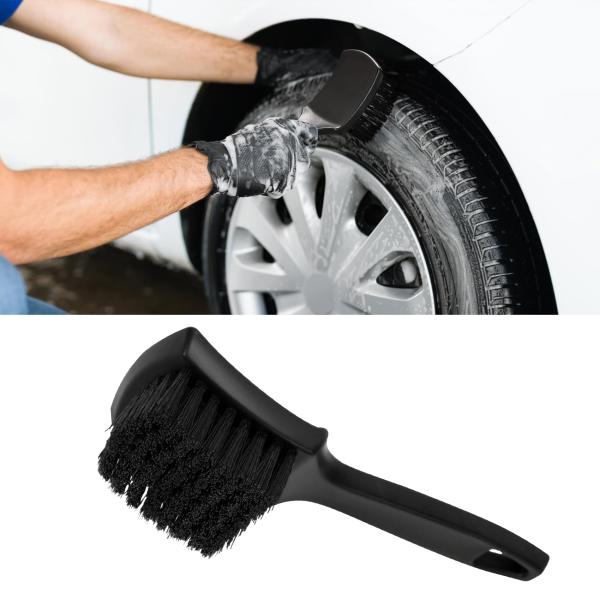 商品名: Kutyun ホイールブラシ リム用 ソフトブリストル ショートハンドル クリーニングブラシ 簡単にタイヤをこすり落とす ホイールが汚れや道路の汚れを除去 タイヤ用ユニバーサル洗車ブラシ (ブラック) Carpet Cleanin...