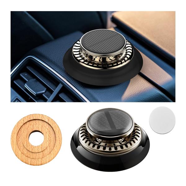 商品名: Suvnie 車用芳香剤 太陽エネルギー 自動回転ディフューザー フレグランス付き アロマテラピー空気清浄機 車や自宅用 車内 香り 装飾アクセサリー 男女兼用 (ブラックケルン) Suvnie Car Air Freshener...