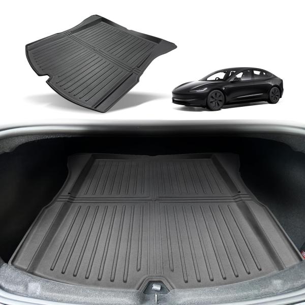商品名: BestEvMod for Refreshed Model 3 Highland Cargo Liner フロアマット トランクマットとフランクマット TPE プロテクター ライナー 2024 リフレッシュテスラ モデル 3 ハイ...