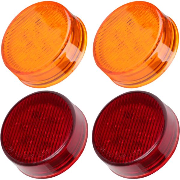 商品名:  cciyu 4x 2.5 13 Led Amber+Red Light Round Trailer Led Side Marker Lights Amber13 Diodes with Reflectors Waterproof...