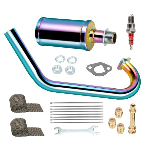 商品名:  FVRITO Colorful Exhaust Pipe with Muffler for Predator 212cc 196cc CT200u Coleman BT200X CT200U-EX KT196 Mini Bike...