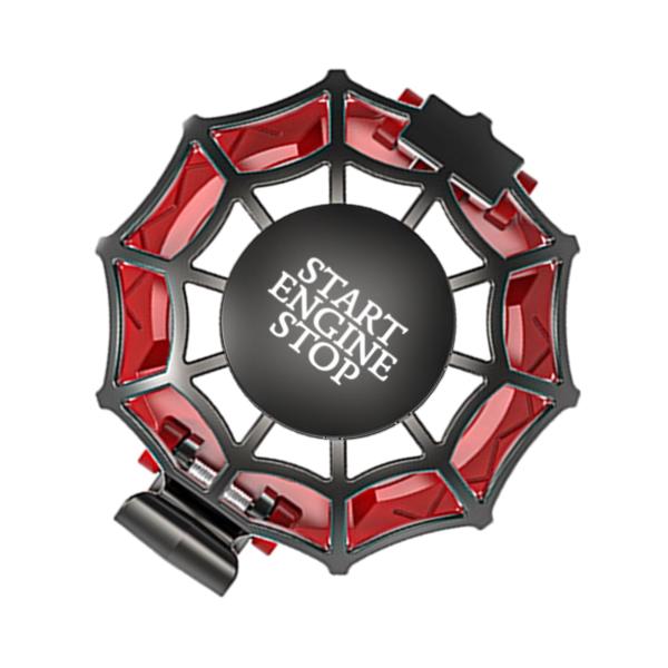 商品名: ARKOSKNIGHT ユニバーサルカープッシュボタンカバー - 保護 傷防止 点火装飾 エンジン始動/停止ボタン - この丈夫なカバーで押し始動ボタンを保護 (クモの巣レッド) ARKOSKNIGHT Universal Car...