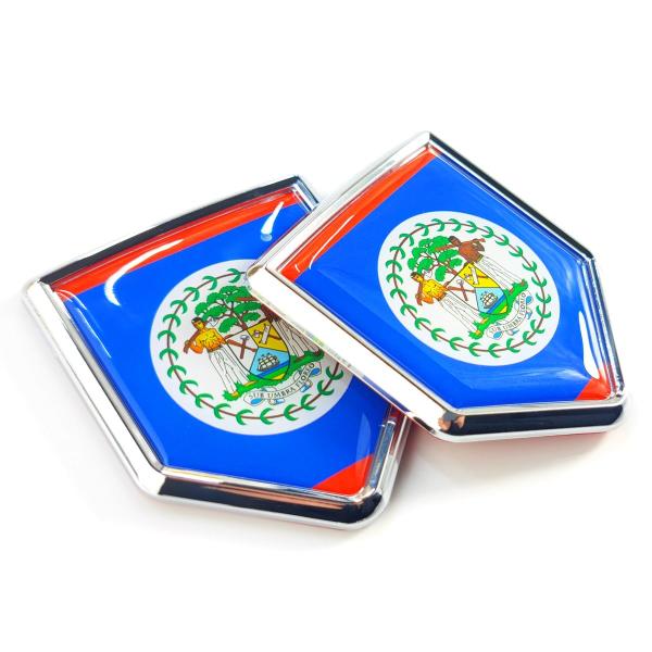 商品名: Newperlite ベリーズフラッグ エンブレム ベリーズデカール カーステッカー クロムシールドフラッグ 2パック Newperlite Belize Flag Decal Sticker Car Emblem Belizea...