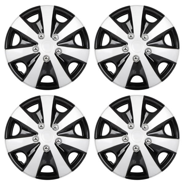 商品名:  OCPTY Car Wheel Rim Skin Cover Hub Caps Hubcap Wheel Cover Black &amp; Silver Replacements for OEM Steel Wheels, H...