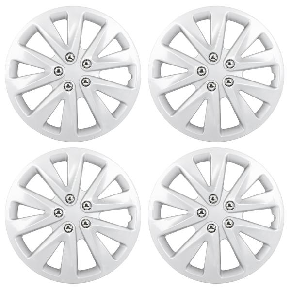 商品名: OCPTY ハイグレード ABS 保持リング付き 4 パック 15 インチ 車 ホイール リム スキン カバー ハブ キャップ ハブ キャップ ホイール カバー ブラック &amp; シルバー OEM スチール ホイールの交換 O...