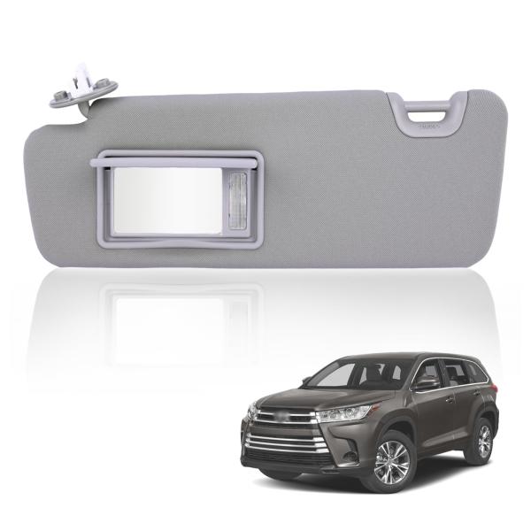 商品名: Magimaker(マジメーカー) ライト付きサンバイザー 74310-0E072-B0 トヨタハイランダー2014 2015 2016 2017 2018 2019に対応 (グレー、左側運転席) Magimaker Sun Vi...