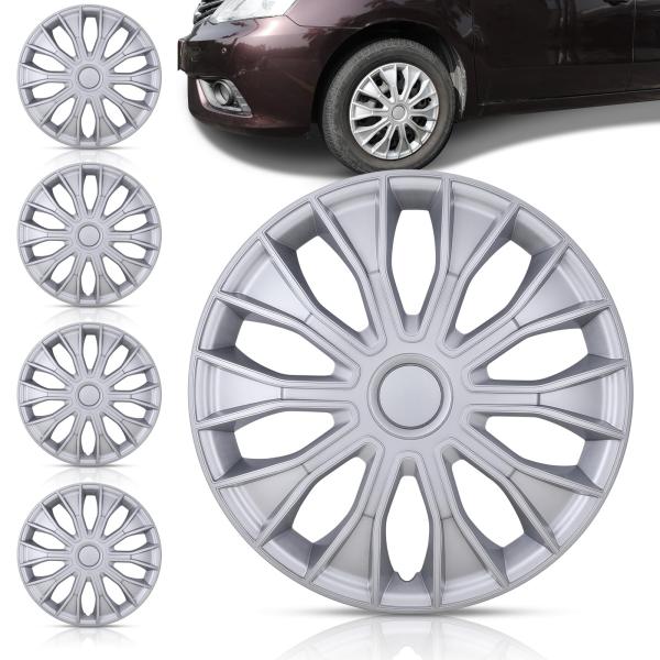商品名:  AUTOWIKI 4-Pack Premium 15" Wheel Rim Cover Hubcaps Universal Wheel Rim Cover ABS Material Exterior Accessories Sn...
