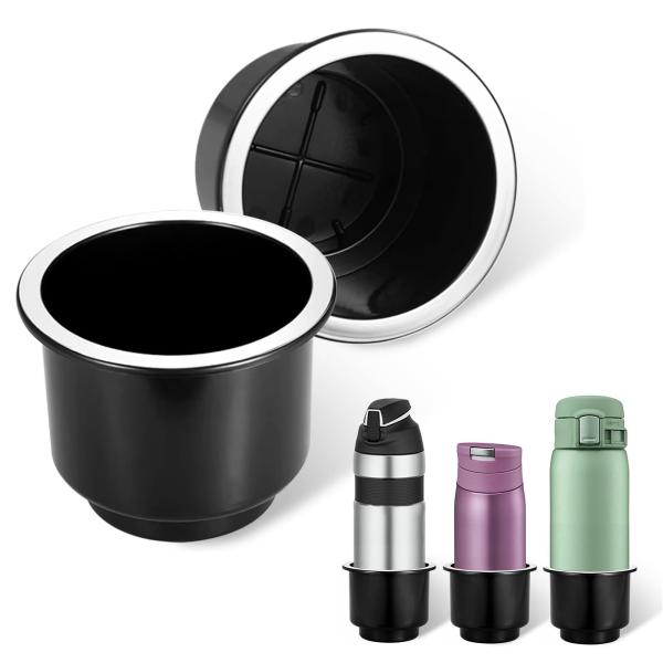商品名: leediga (リーディガ) 2個パック 車用カップホルダー プラスチックドリンクホルダー 防水ティーカップベース装飾 カップホルダーインサート カップコースター交換 ほとんどの車 トラック SUVに対応 (ブラック) leed...