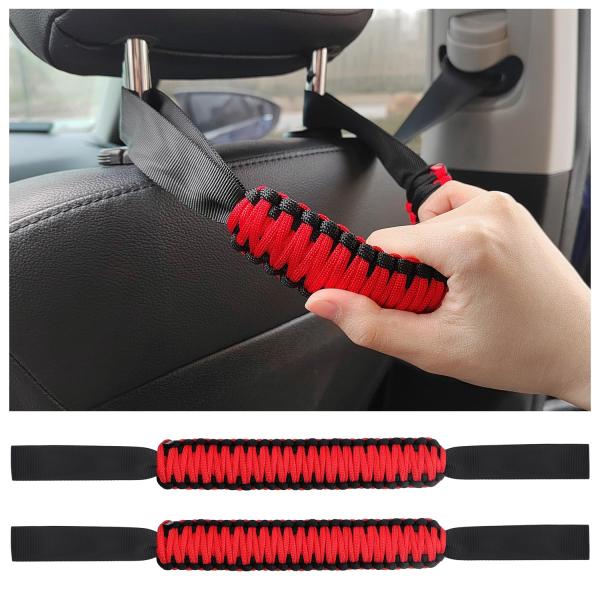 商品名: IHOTDER ヘッドレストグラブハンドル 2個 車用 取り外し可能&amp;耐久性 リアシートグラブハンドル トラック 車 SUV ピックアップ用 ユニバーサルインテリアカーアクセサリー 車の装飾&amp;安全な乗車用 (レッド...