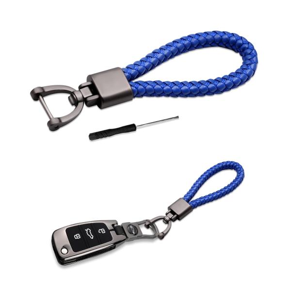 商品名: ASUBHA 車用キーホルダー レザーカーフォブキーホルダー 自動キーリングストラップ カーアクセサリー 紛失防止 すべての車にフィット (ブルー) ASUBHA Universal Leather Car Fob Keychai...