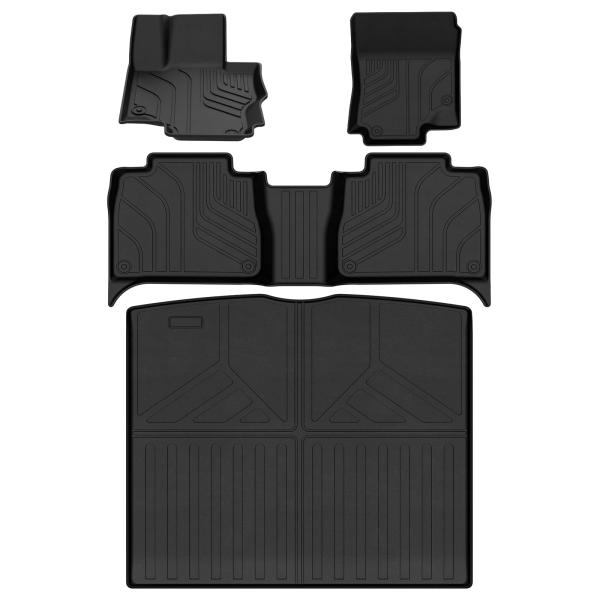 商品名:  Custom Fit Car Floor Mats &amp; Cargo Liner Set for Mercedes Benz GLE 2020-2024, TPE All Weather 1st and 2nd Row C...