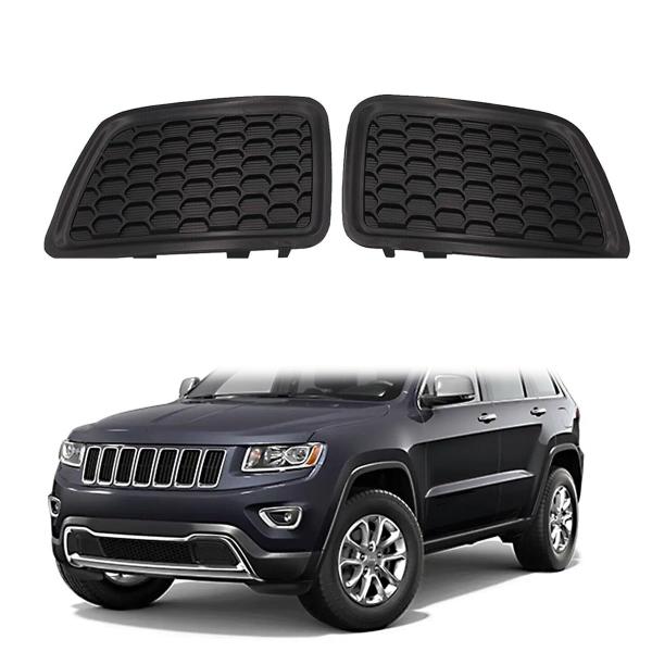 商品名: KARPAL 牽引フックカバーフロント下部グリル牽引インサートベゼルセット 2014 2015 2016 ジープ グランドチェロキー用 68143098AC+68143099AC交換用 KARPAL Tow Hook Cover ...