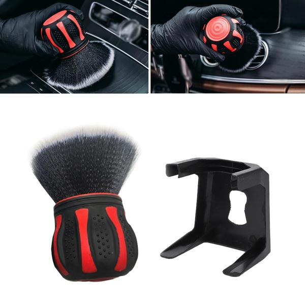 商品名: leediga 車用ディテールブラシ カービューティーツール ウルトラソフト ディテールブラシ 収納ラック付き 車内クリーニングブラシ ほとんどの車用(レッド) LEEQJS1702RE-1PC leediga 1 PC Car ...