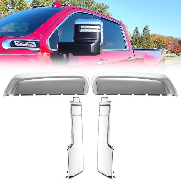 商品名:  ACLONG Sliver Tow Mirror Caps Fit for Chevy Chevrolet Silverado 2020 2021 2022 2023 GMC Sierra 2500HD 3500HD Chrom...