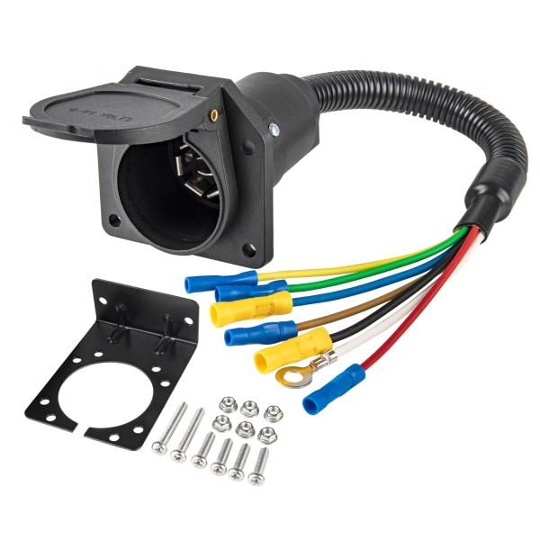商品名:  MECMO 7 Way RV Trailer Light Connector Socket 7 Pin Wire Electrical Trailer Adapter Quick Converter with Mounting ...