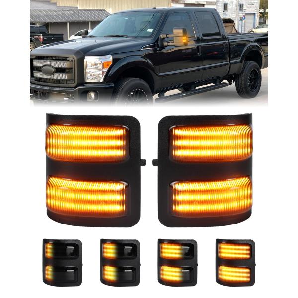 商品名:  Switchback LED Side Mirror Marker Lights for Ford F250 F350 F450 F550 Super Duty 2008-2016，Smoke Lens Sequential A...