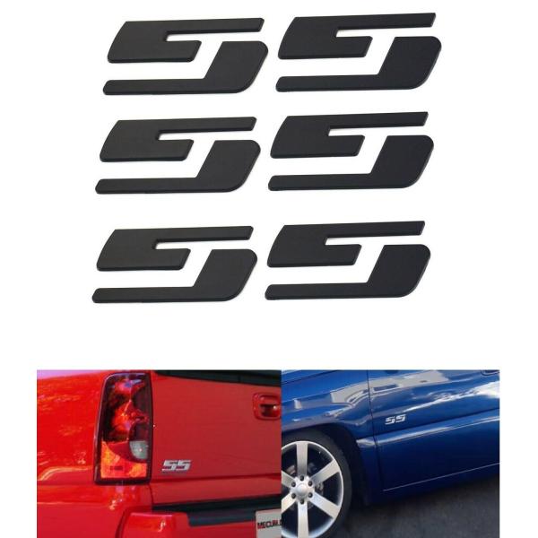 商品名: SSエンブレムバッジ ネームプレート 3Dロゴ 交換用 シボレー シルバラード シエラ 7インチ x 1.6インチ ビッグ(ブラック) MMUNNA 3pcs SS Emblems Badges Nameplates 3D Log...