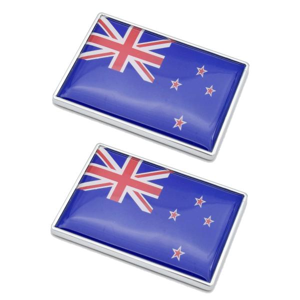 商品名: 3Dニュージーランドニュージーランド国旗メタルカーステッカー2枚。クロームデカール、2.3 x 1.6インチメタルトラックステッカー、愛国的な車のオートバイエンブレム。 2 Pcs 3D New Zealand New Zeala...