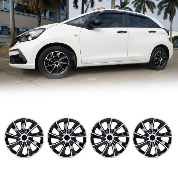 商品名:  AUTOFREE 15 Inch Hubcaps Wheel Covers Silver &amp; Black Lacquer, Universal ABS Wheel Rim Covers Fits for Ford Tra...